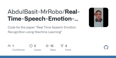 GitHub AbdulBasit MrRobo Real Time Speech Emotion Recognition Code For The Paper Real Time