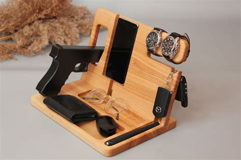 Многофункциональный органайзер подставка держатель ручной работы из дерева для телефона
