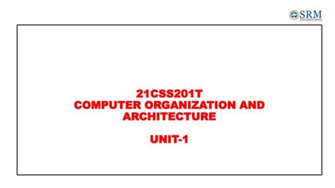 Unit I Computer Organisation Andarchitecture Ppt