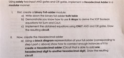 Solved Using Solely Two Input And Gates And Or Gates