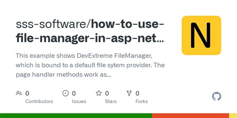 GitHub Sss Software How To Use File Manager In Asp Net Core Razor