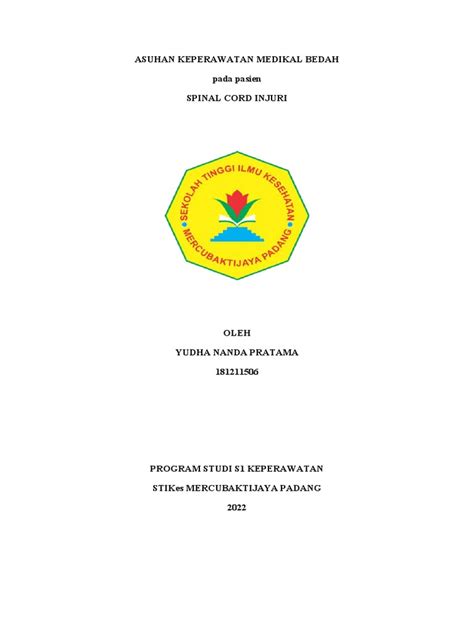 Tugas Askep Spinal Cord Injuri Yudha Nanda Pratama 181211506 Pdf