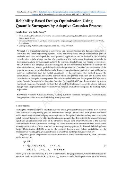 Pdf Reliability Based Design Optimization Using Quantile Surrogates By Adaptive Gaussian Process
