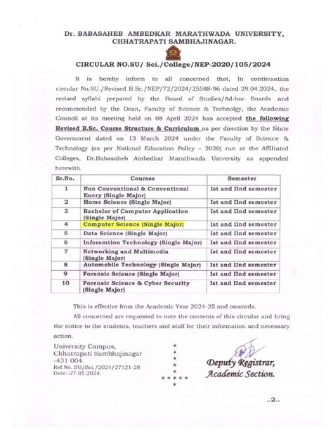 Rev Bsc Computer Science Single Major College Nep 24 25 Pdf