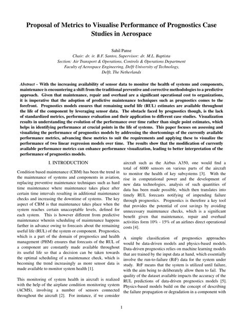 Pdf Proposal Of Metrics To Visualise Performance Of Prognostics Case