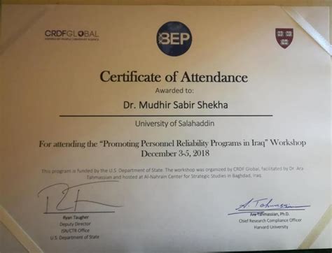 mudhir shekha on linkedin completing workshop on promoting personnel