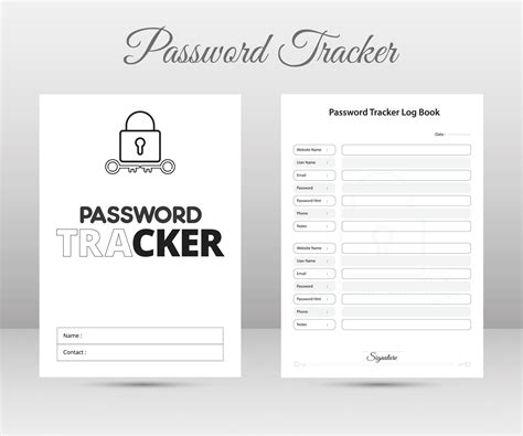 Log Book Interior Template Password Tracker Notebook Interior Website Information Tracker