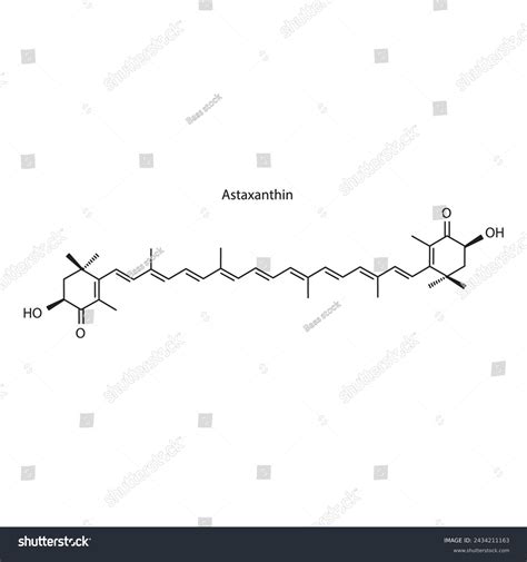 Astaxanthin Skeletal Structure Diagramcaratenoid Compound Molecule Stock Vector Royalty Free