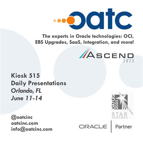 Oatc On Linkedin Ascend2023 Oracle Applications Technology Experts