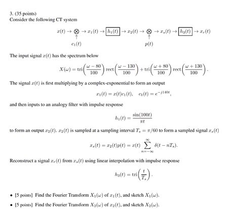 Solved Points Consider The Following CT System The Chegg