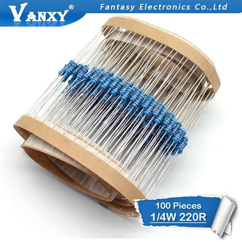 100pcs 220 Ohm 220r 1 4w Metal Film Resistor 1 Vicedeal