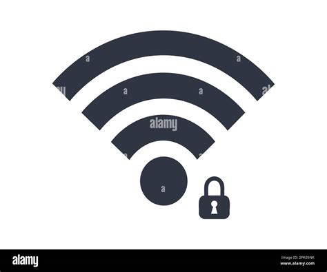 Monochromatic Secure Wifi Connection With Lock Symbol Stock Vector Image Art Alamy