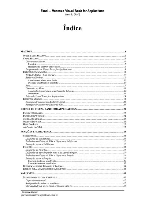 Doc Excel Macros E Visual Basic