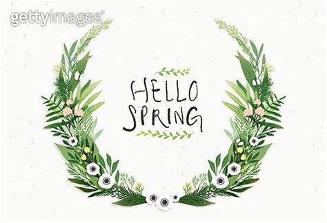 수채화 회화기법 봄 꽃 프레임 캘리그래피 문자 By 게티이미지뱅크 커플 연인 봄 손글씨 캘리그래피 팝업