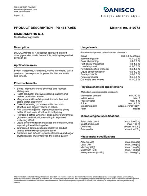 Dimodan Hs K A Pdf Margarine Shortening
