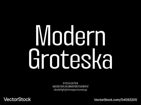 Modern Grotesque Sans Serif Alphabet Display Font Vector Image