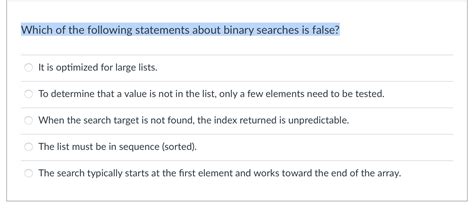 Solved Which Of The Following Statements About Binary