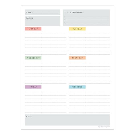Simply Weekly Color Coded Task Pad Magnetic Tf Publishing