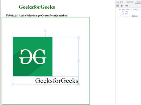 fabric js activeselection getcenterpoint method geeksforgeeks
