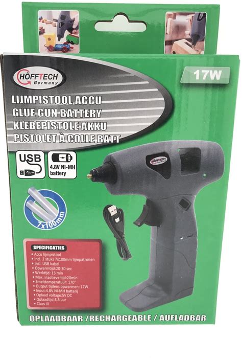 Hofftech Lijmpistool W Accu USB Oplaadbaar Bol