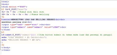 Menghitung Luas Dan Keliling Persegi Dengan Php ~ Belajar Html Dan Php