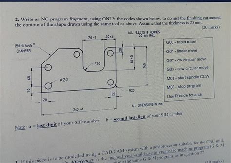 Solved 2 Write An Nc Program Fragment Using Only The Codes