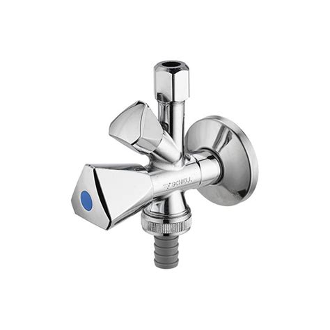 Robinet Machine à Laver équerre Schell Avec Rosace Double Sorties