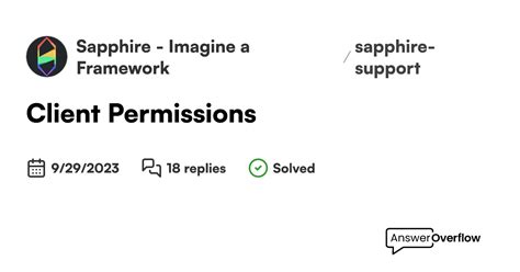 Client Permissions Sapphire Imagine A Framework