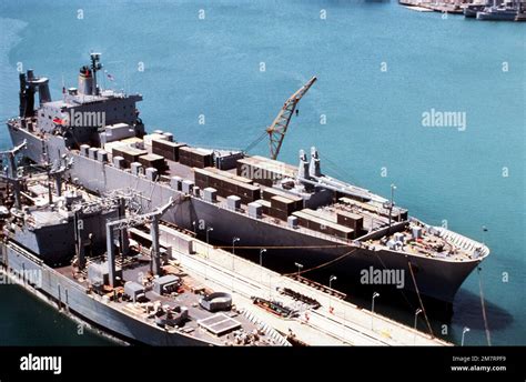 The Vehicle Cargo Ship Usns Mercury T Akr 10 Is Docked At The Fuel