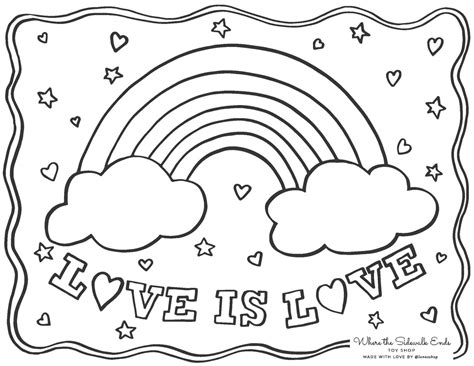 Love Is Love Free Downloadable Coloring Page By Lanas Shop Where The