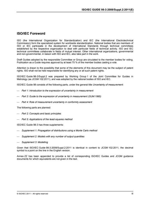 ISO IEC Guide Suppl Uncertainty Of Measurement Part Guide To The Expression