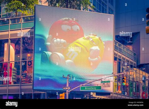New York Usa September 27 2016 Giant Billboard Showing M And M