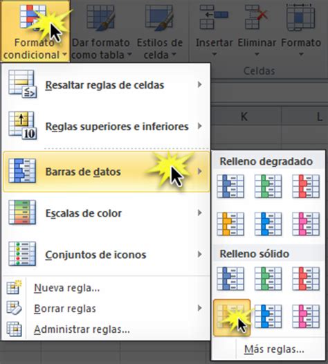 Microsoft Excel 2010 Formatos Condicionales Predeterminados