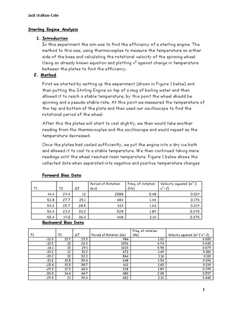 Stirling Engine Efficiency Lab Report Download Free Pdf Friction