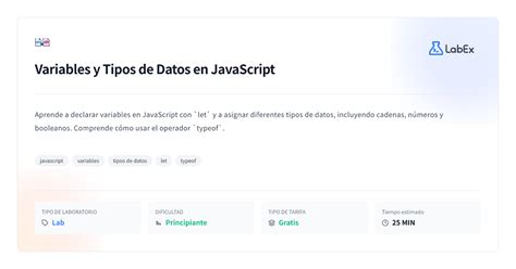 Javascript Declarar Variables Y Usar Tipos De Datos Labex