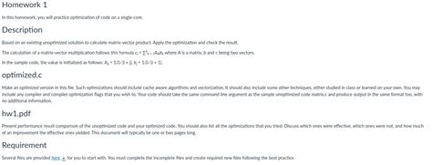 In This Homework You Will Practice Optimization Of Chegg