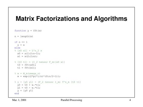 Ppt Parallel Processing Cs 730 Lecture 9 Distributed Memory Ffts Powerpoint Presentation