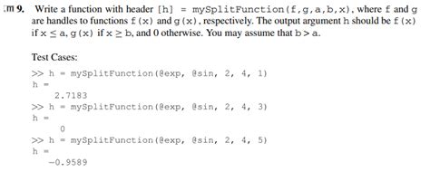 Solved Write A Function With Header H MySplitFunction Chegg