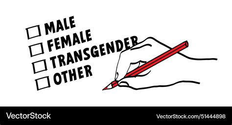 Checkboxes Fill In Gender List Male Female Vector Image