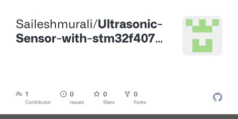 Github Saileshmurali Ultrasonic Sensor With Stm F Discovery Board