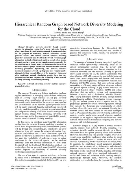 Pdf Hierarchical Random Graph Based Network Diversity Modeling For