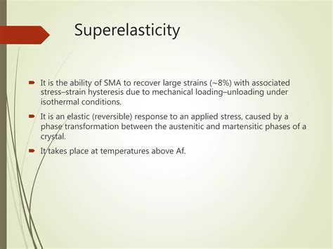 shape memory effect and superelasticity pptx dental health