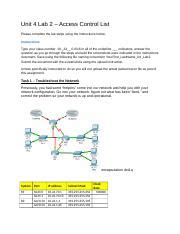 CIS202L Unit 4 Lab 2 Instructions Docx Unit 4 Lab 2 Access Control List Please Complete