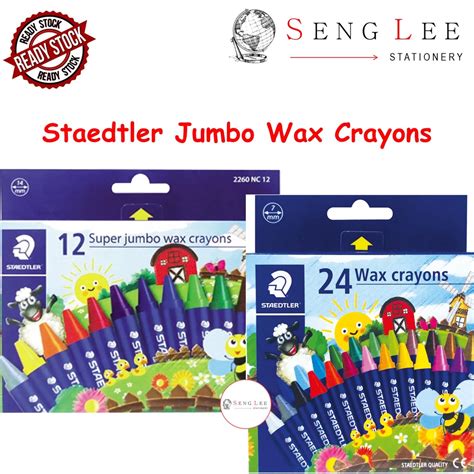 Staedtler Jumbo Wax Crayons 12 And 24 Colours Shopee Malaysia