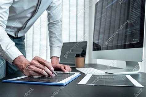 Developer Programmer Working On Coding Program Software Computer In Office Writing Website And
