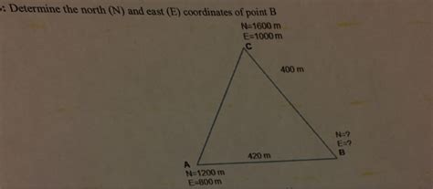 Solved Determine The North N And East E Coordinates Of
