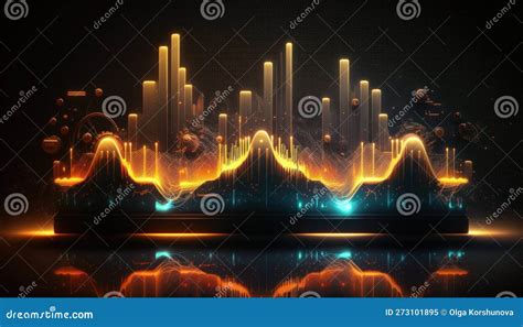 An Abstract Representation Of Sound Waves And Music Frequencies Generative Ai Stock