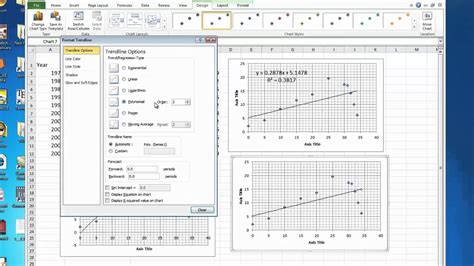 Polynomial Regression In Excel 2010 Youtube
