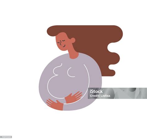 그녀의 아랫 배를 손으로 쓰 다듬어 아프리카 임신한 여자의 실루엣 행복 한 어머니 그리고 아기 기대 개념입니다 현대 그림 로고 상징 벡터 일러스트 레이 션으로 사용 될 수