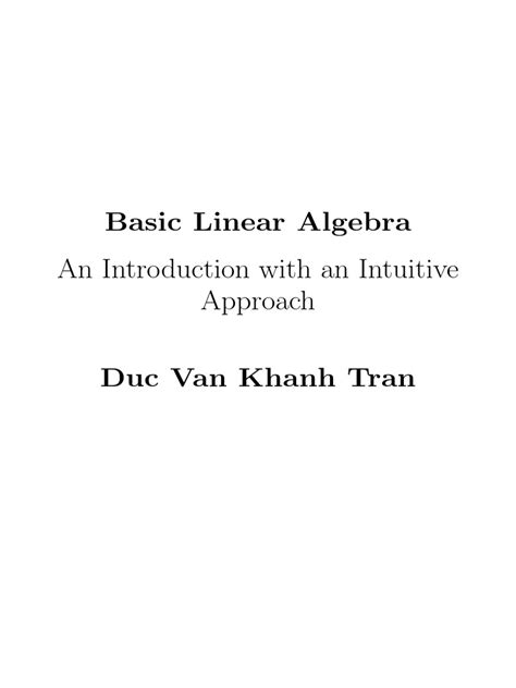 duc tran basic linear algebra an introduction with an intuitive